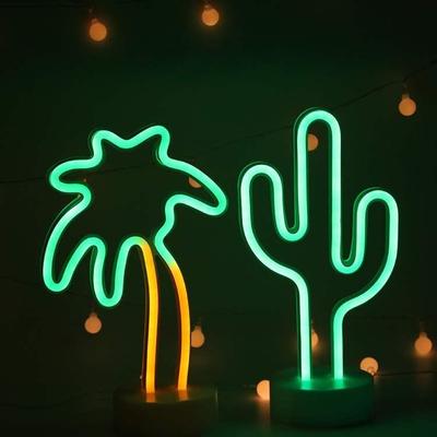 The new pedestal neon tube led lamp modelling cactus