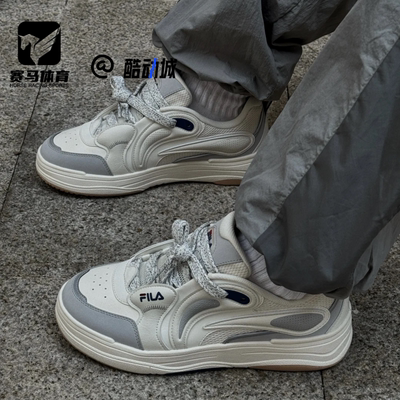 斐乐律动鞋白灰运动休闲鞋板鞋