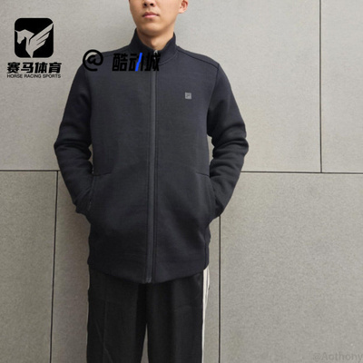斐乐正黑色简约百搭立领夹克外套