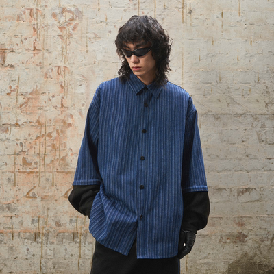 RELABEL长袖可拆卸牛仔衬衫