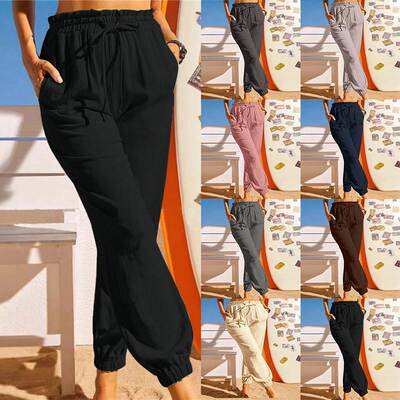 S-3xl Ladies' Summer pant Casual pants大码束脚裤休闲裤女