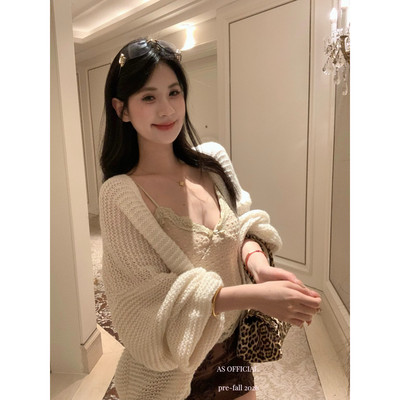 甜美蝙蝠袖百搭针织开衫上衣