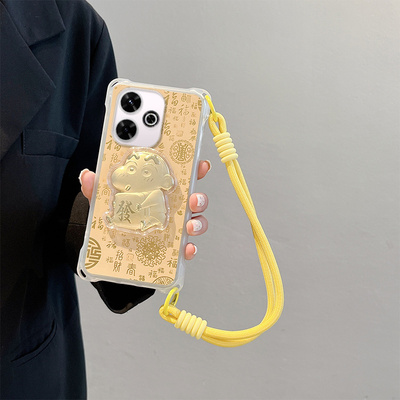 新年福适用小米POCOC65手机壳时尚卡通男女手绳redmi 13C4G个马上发财P0C0C65保护套日韩搞怪rdemi13c四角防