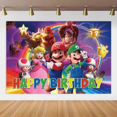 Mario Big Movie Birthday Banner Mario Birthday Background Cl