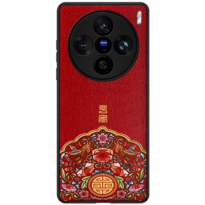 vivo壳x100pro真皮国潮手机壳