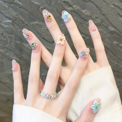 立体冰花彩钻手工穿戴甲2026新款