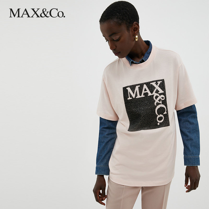 MAX&Co.新品珠饰Logo T恤 7974961003 maxco_虎窝淘
