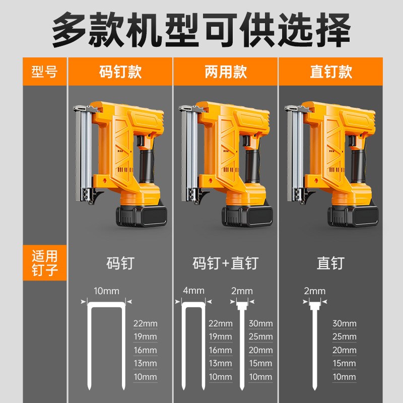 充电式锂电射钉枪F301022J422J直钉码钉枪木U工装潢家用打钉器