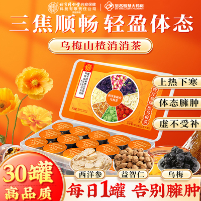 同仁堂乌梅山楂消消茶陈皮茯苓桑葚玫瑰内廷上用养生茶通三焦中焦