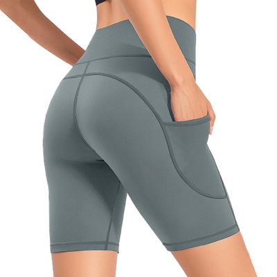 Yoga pants  women with pockets cycling sports shorts女短裤