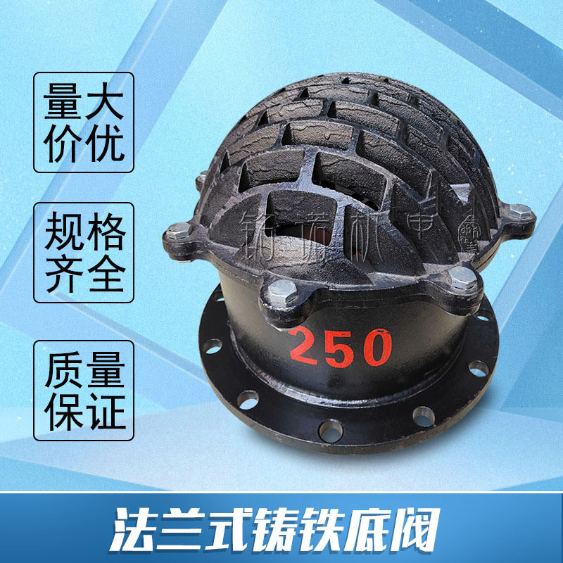 现货水泵升d降式吸水底阀H42X型铸铁法兰式单向止回底阀