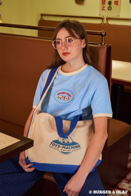 BAO0041 BURGER and OLAF 飞碟狗狗 美式 复古 帆布 斜挎包