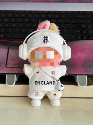 定制贝克汉姆英格兰球衣17cm玩偶凯恩足球服前方高能一二三代娃衣