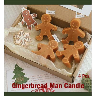 Christmas Candle Decor Tree Holiday Gingerbread Man