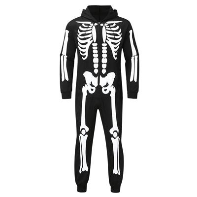Halloween Carnival Outfit Family Costume Bone Skeleton Jumps