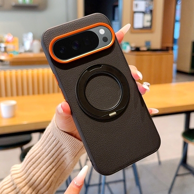 适用谷歌Pixel10手机壳旋转支架高级皮套10Pro奢华简约10ProXL保护套10A个性时尚新款超薄镜头全包防摔手机套