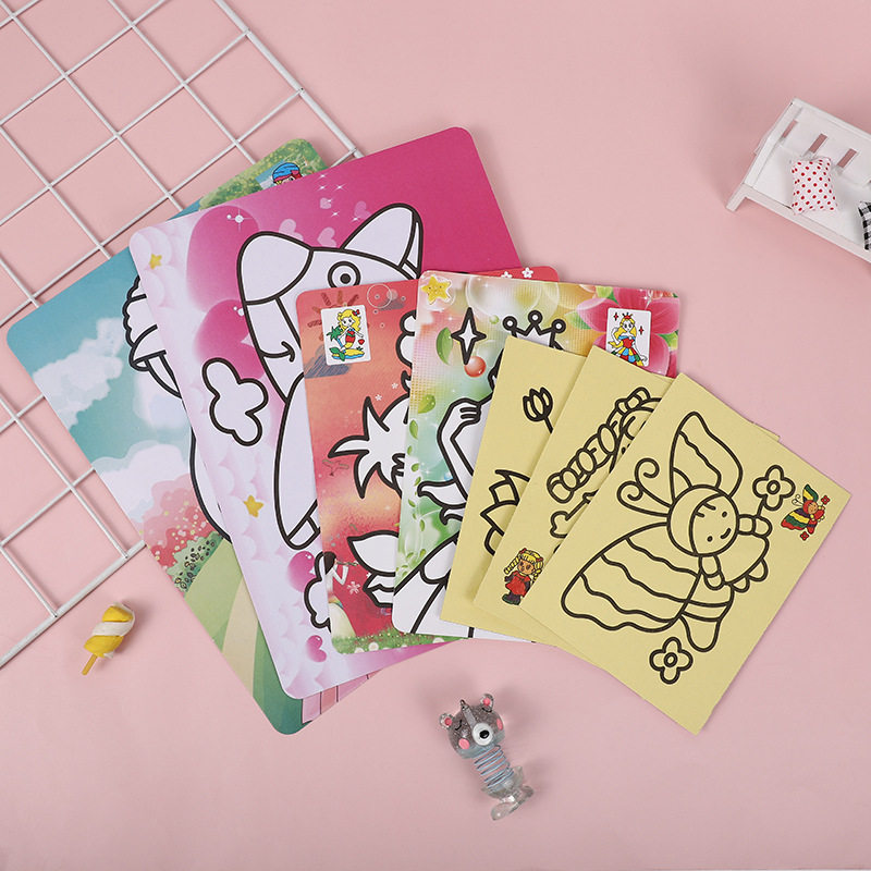 儿童DIY沙画套装幼儿园小学生手工制作彩沙套装创意手工画刮刮画