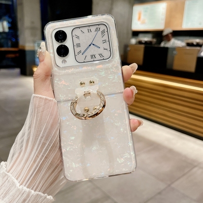 适用华为novaflip手机壳novafilp折叠屏nova女款网红flip小香风noma贝壳纹noveflip透明外壳navoflip指环支架