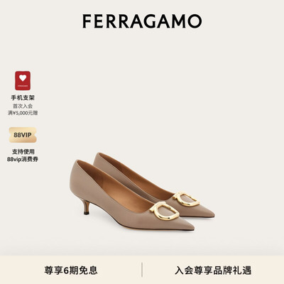 【新品】FERRAGAMO菲拉格慕女士Gancini 扣饰高跟鞋