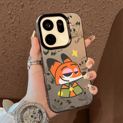 适用于OPPOFindx9pro手机壳线条尼克朱迪支架彩银新品x7ultra至尊版男女款全包x6/x5防摔保护套简约findx8