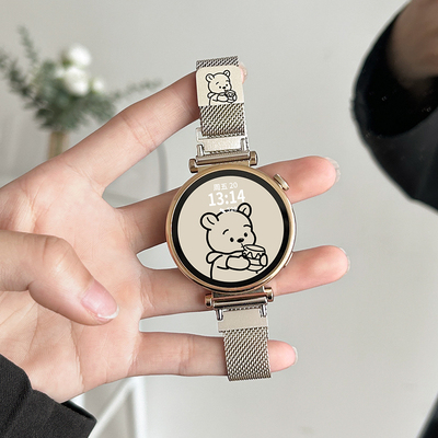 适用于三星watch6表带米兰金属磁吸watch5新款5pro女生galaxy watch6/5/4腕带夏天手表男运动S2/S3/S4替换带
