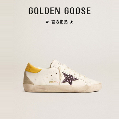 Golden Goose女Super-Star红色亮片星星脏脏鞋GGDB