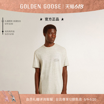 Golden Goose【520礼物】男Journey系列字母图案灰色T恤GGDB
