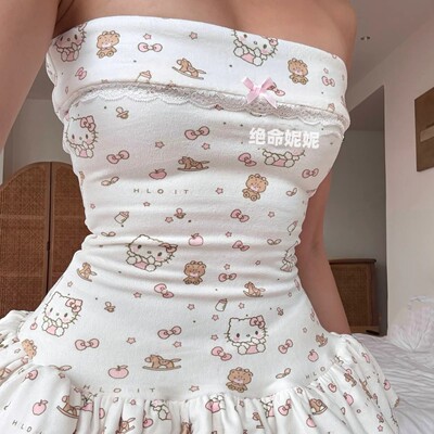 绝甜心辣妹性感印花连衣裙