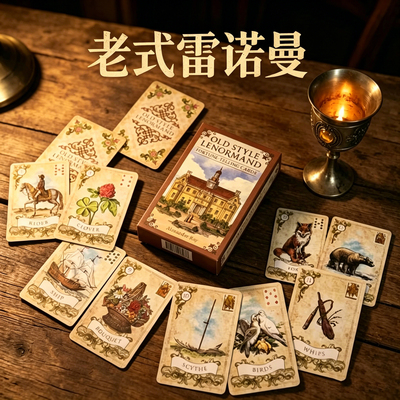 老式雷诺曼卡牌送桌布牌袋说明书
