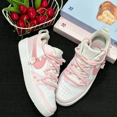 【定制球鞋】 Nike Court Borough 板鞋  桃气奶喵 BQ5448-100