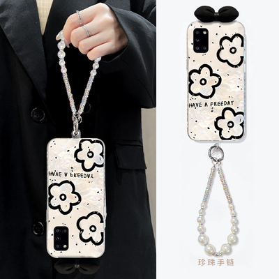 ins风适用三星f52手机壳a53花朵a8s立体a52蝴蝶结a71带a51手链a90挂链a80韩系a70s简约a60硅胶a50s软壳a30女