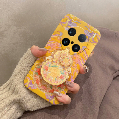 适用vivox200promini手机壳x100s中国风x90pro+立体x80旋转x70葫芦xnote带t2x支架x60招财x50国风vivo硅胶女p