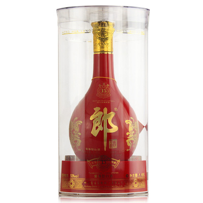 53度十五年大瓶纪念酒酱香红花郎