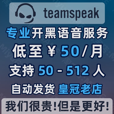 TeamSpeak服务器 专业版50-512人 TS语音服务器 TS3 TS5 TS6 支持