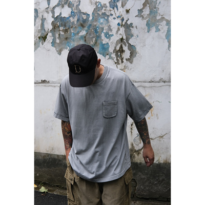 17205｜n.83「brush pocket tee」水洗刷漆黑白口袋T恤短袖