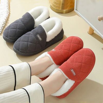 Comwarm Women Fur Plush Cotton slippers Indoor Soft Cozy Flu