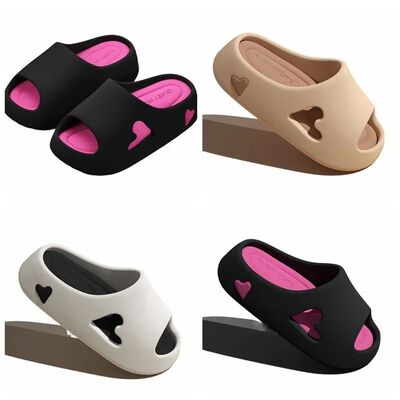 Fashion Slippers New Solid Color Non-slip Beach Slides Thick