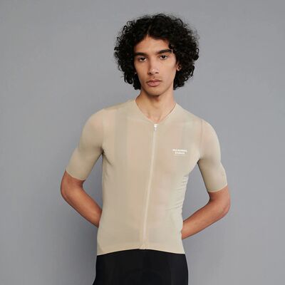 Maillot de Ciclismo de manga corta, color Beige, de alta cal