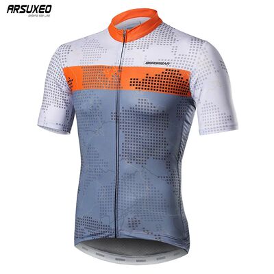 ARSUXEO-Camiseta de ciclismo para hombre, Maillot transpirab