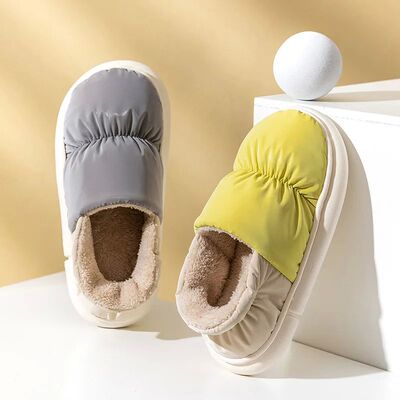 Comwarm Winter Toast Women Slippers Warm Plush Cotton Slippe
