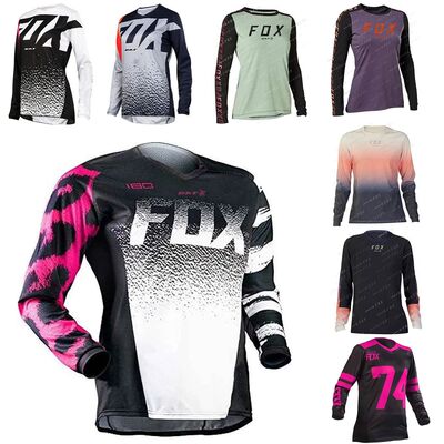 Women's Jerseys Long Sleeves MTB BAT FOX Downhill Jerseys Bi
