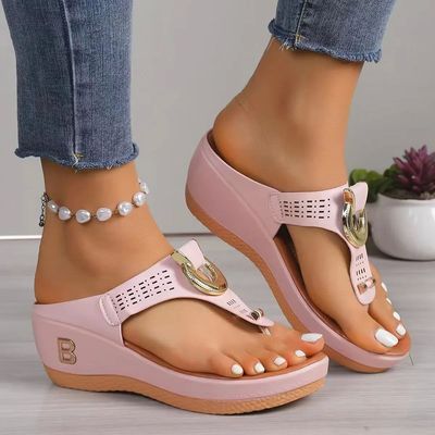 2024 Summer Women's Sandals Rome Wedges Slippers Causal Plat