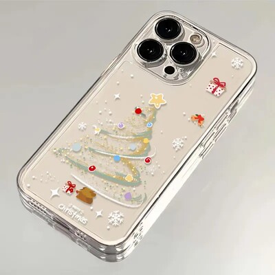 雪花圣诞树适用vivo s50Promini手机壳VIVO新款s30/20/19/18/17/16/15/12/10/9Pro氛围T2X冬日透明硅胶保护套