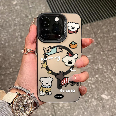 穿衣小狗磁吸壳适用oppok12plus手机壳k12pro可爱K11Pro卡通k10/K9S新款k7x保护套k5/k3男K10活力版女K9PRO软