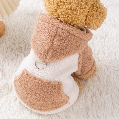 可牵引狗狗衣服秋冬装狗狗四脚衣