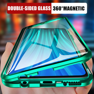 360 Magnetic Adsorption Metal Case For Xiaomi Redmi Note 9