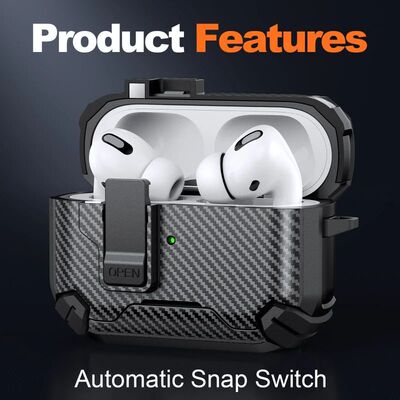 Carbon Fiber With Holder Headphone Case For AirPods Pro 2 3