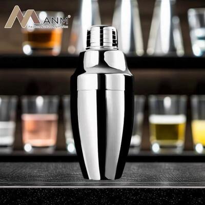 ANM高镜光系列调酒器三段式不锈钢shaker壶酒吧工具专业摇酒壶