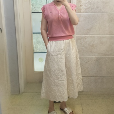 LM家高品  夏季新品温柔甜美系显瘦百搭V领糖果色飞飞袖针织上衣
