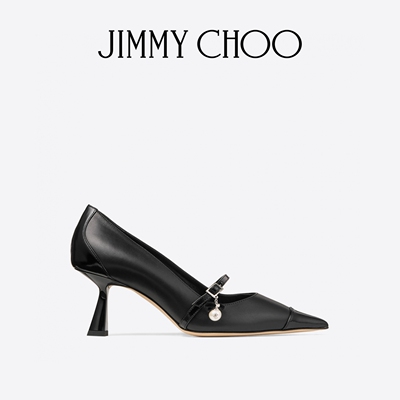 JIMMYCHOO/珍珠吊饰皮革高跟鞋